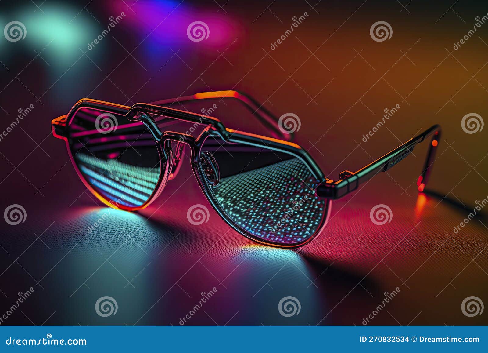 Sunglasses in Neon Colors. Generative AI Stock Illustration ...