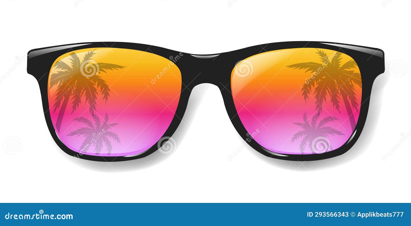 Sunglasses and Palm Tree with White Background Stock Vector ...