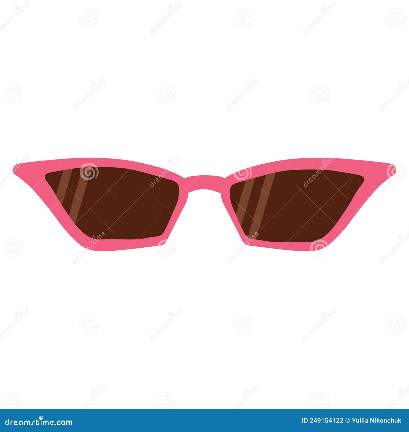 Sunglasses with Pink Frames and Black Lenses. Vector Illustration in ...