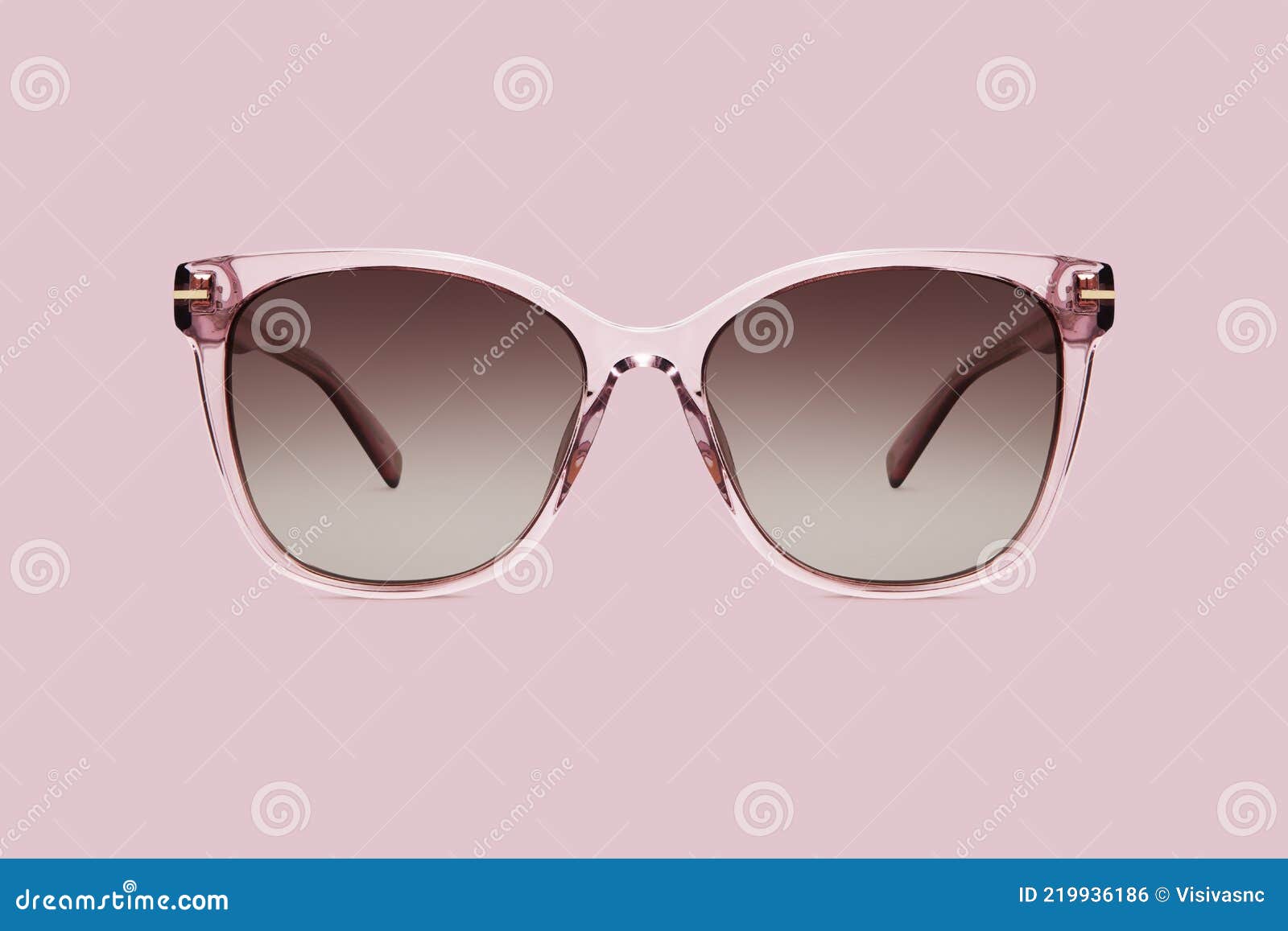 Sunglasses Pink Plastic Transparent Frame and Brown Polarized Lenses ...
