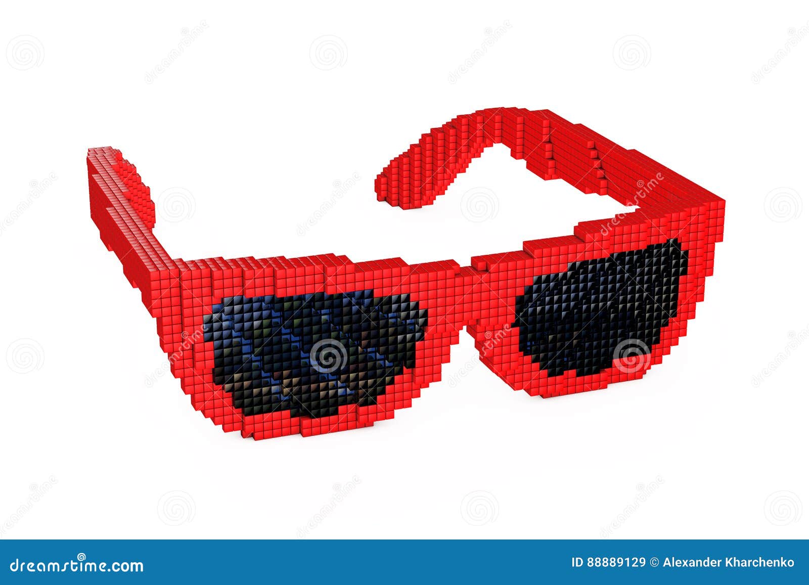 Sunglasses In Pixel Art Style. 3d Rendering Royalty-Free Stock ...