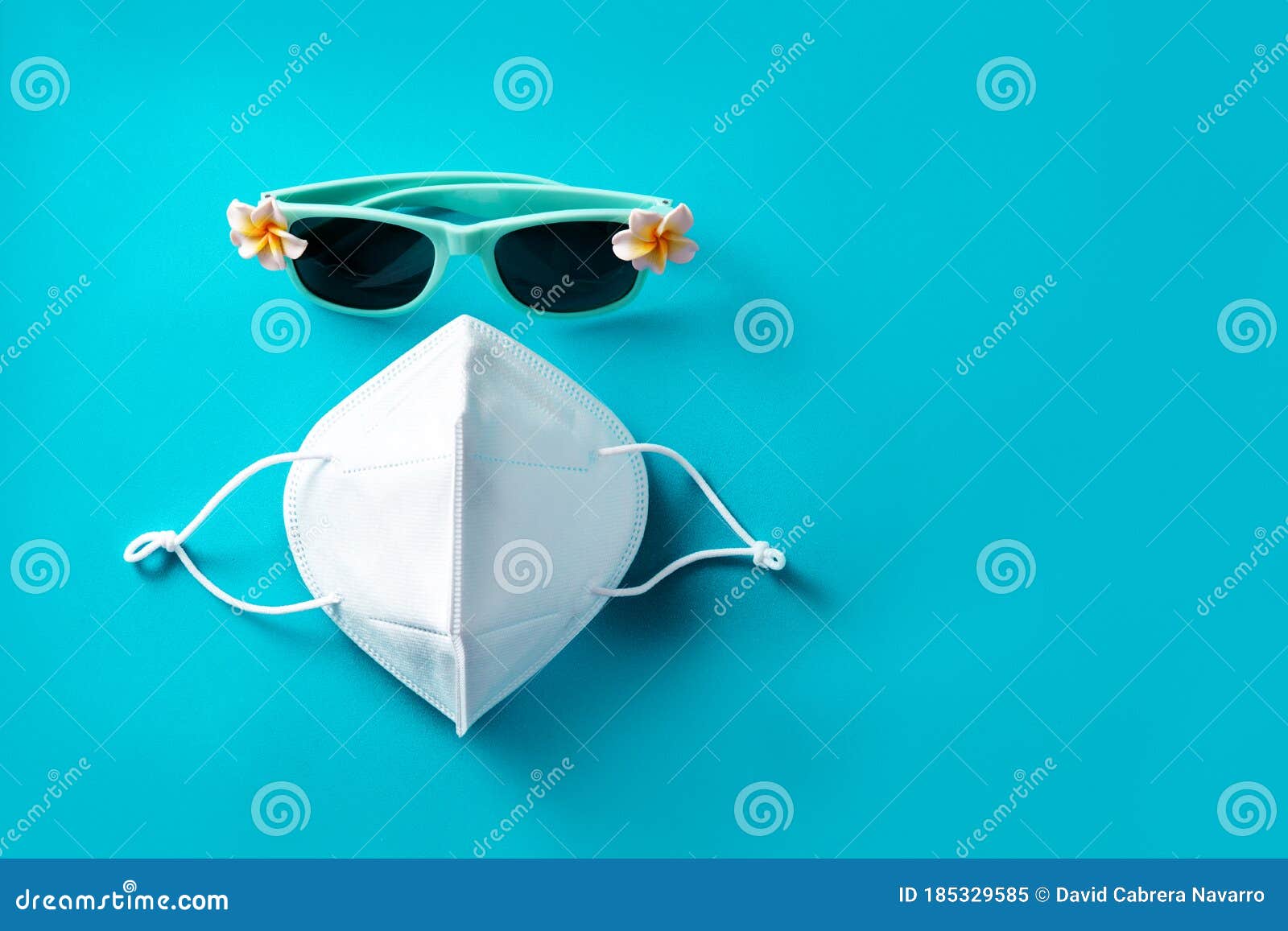 Sunglass and Protective Face Mask Stock Image - Image of turquoise ...