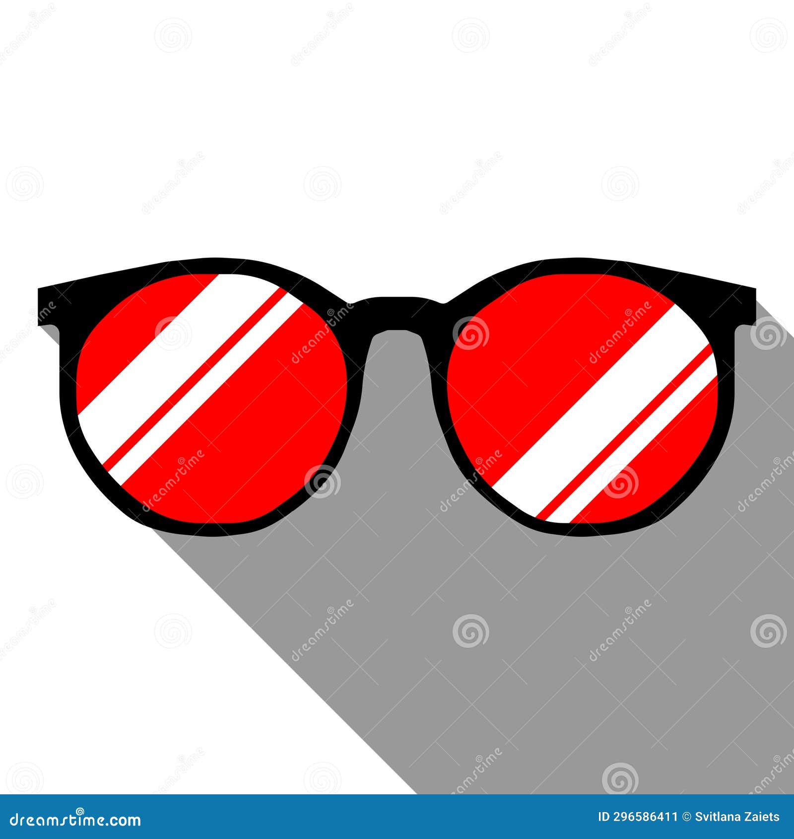 Sunglasses with Red Lenses. Vector Illustration in Flat Style Stock ...