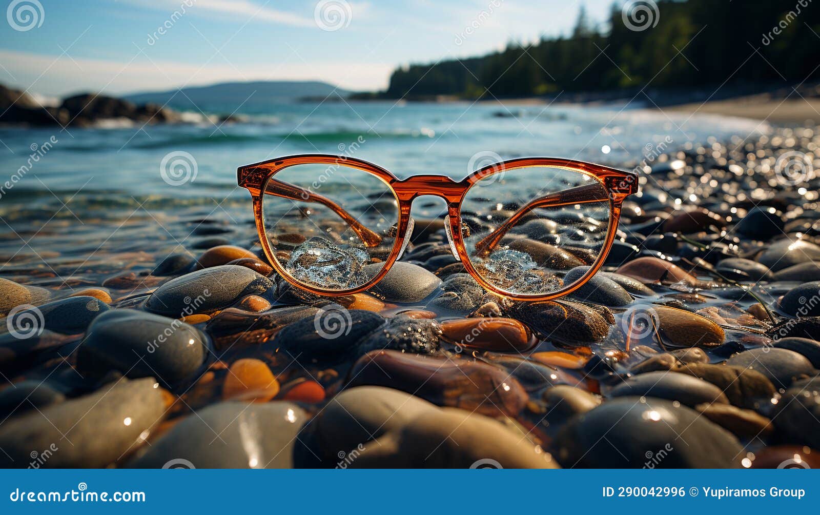 Sunglasses Reflect Nature Beauty, Summer Warmth, and Tranquil Waters ...