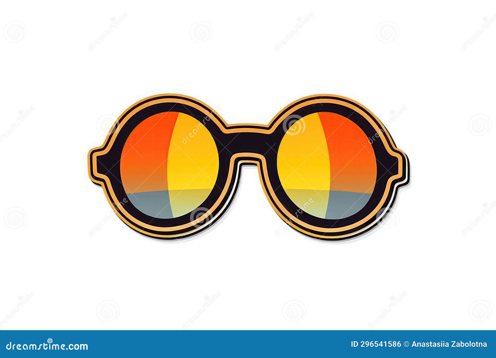Sunglasses Sticker on White Background. Generative AI Stock ...