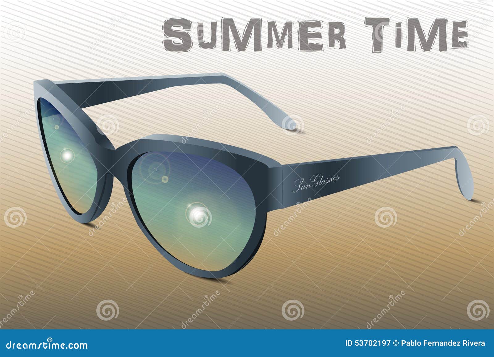 Sunglasses Summer Time stock illustration. Illustration of evening ...