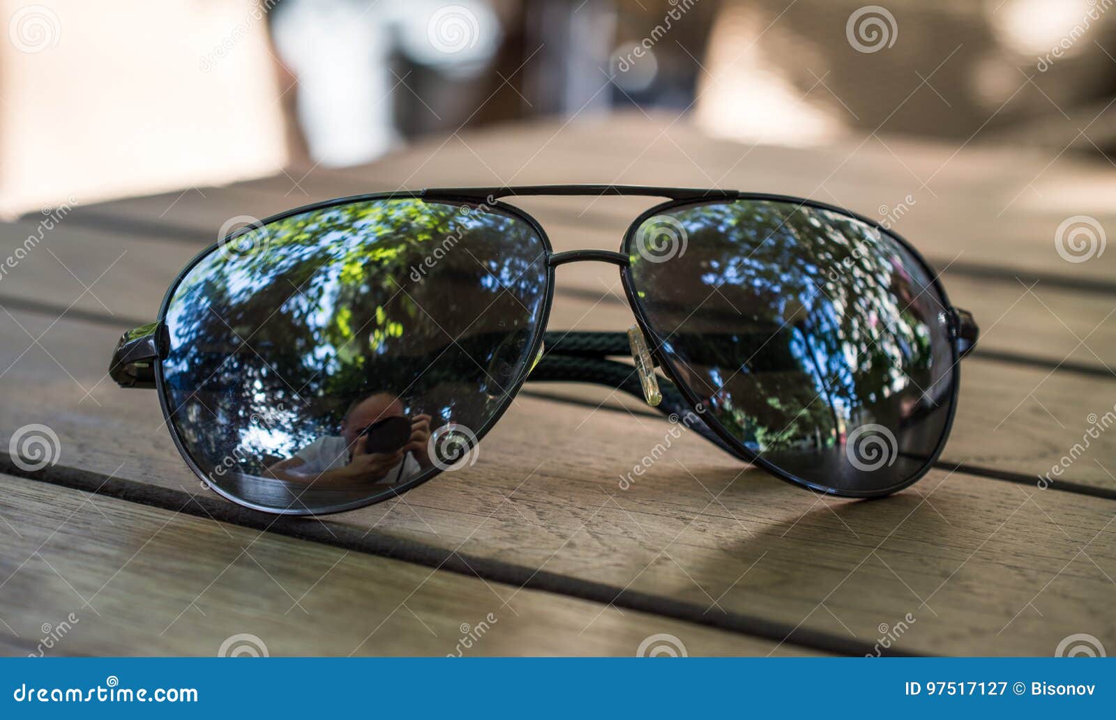 Sunglasses on the table stock image. Image of summer - 97517127
