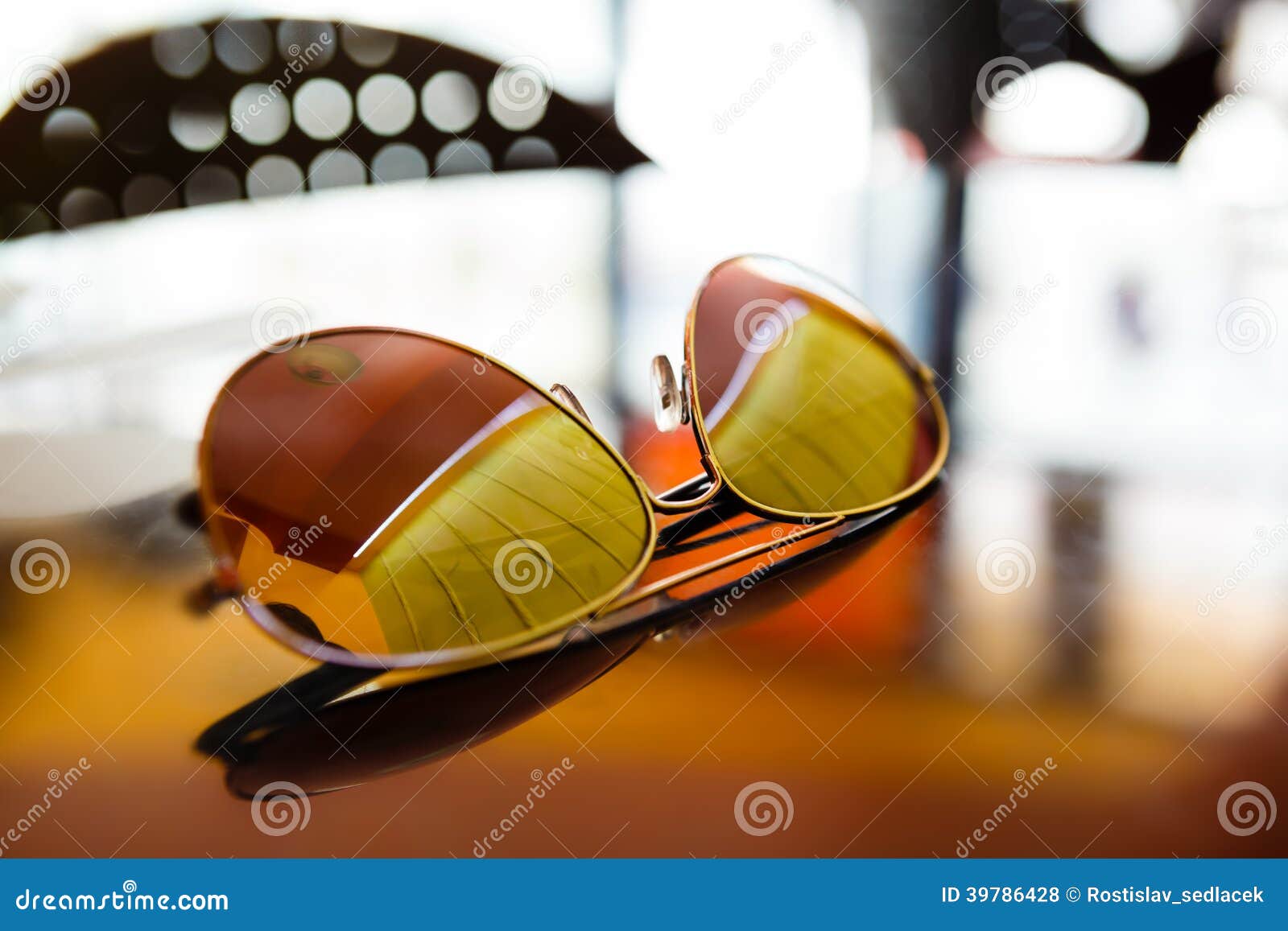 Sunglasses on the table stock photo. Image of summer - 39786428