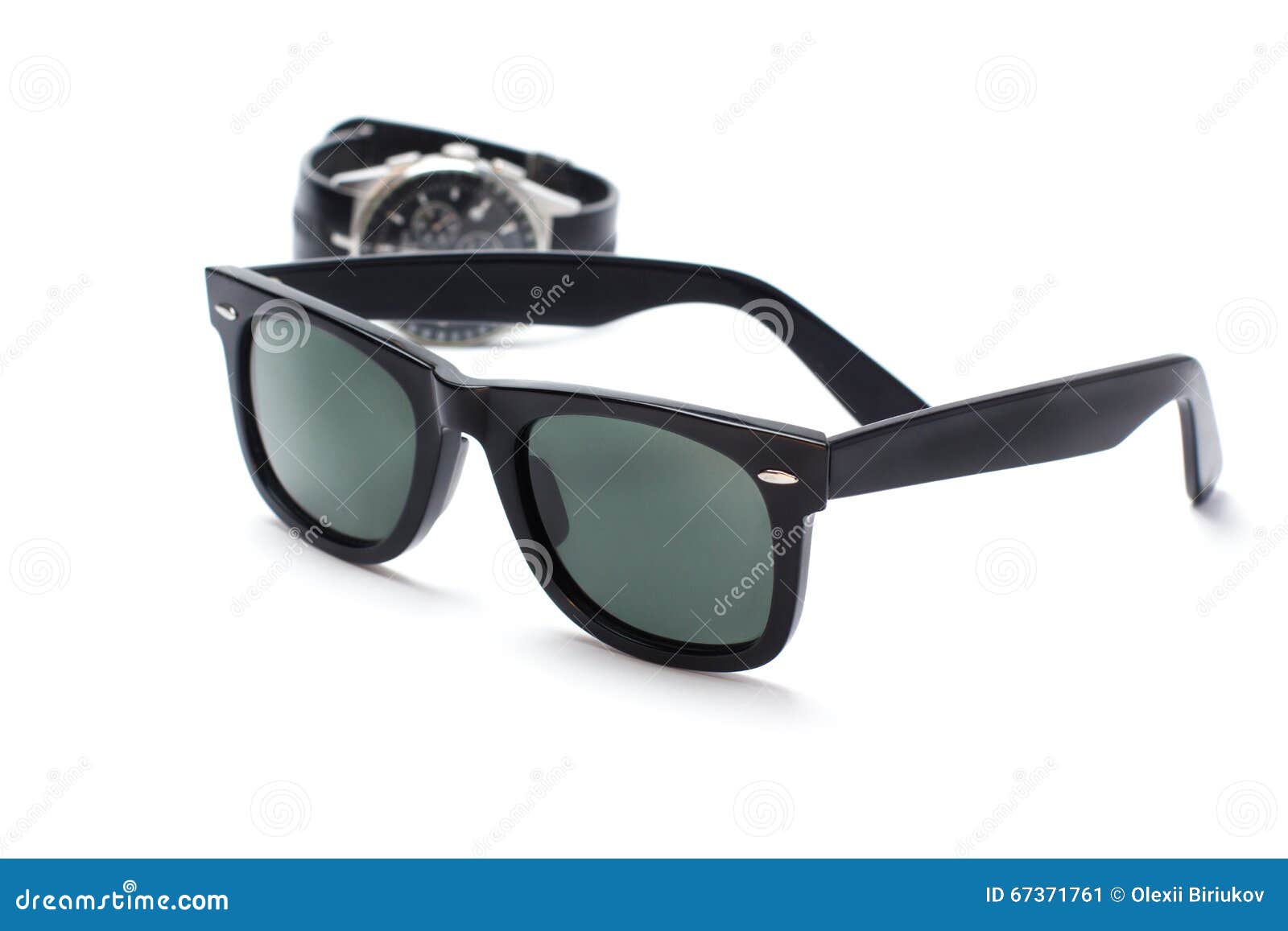 Sunglasses and watch stock image. Image of black, chic - 67371761