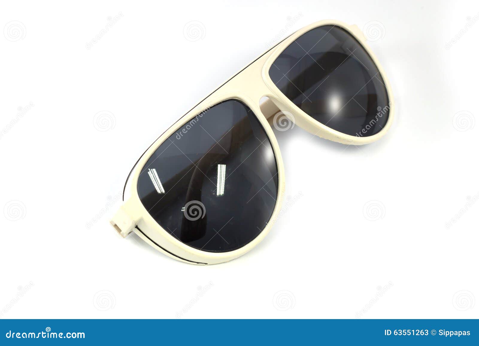 Sunglasses, White Frame, White Background. Stock Image - Image of wear ...