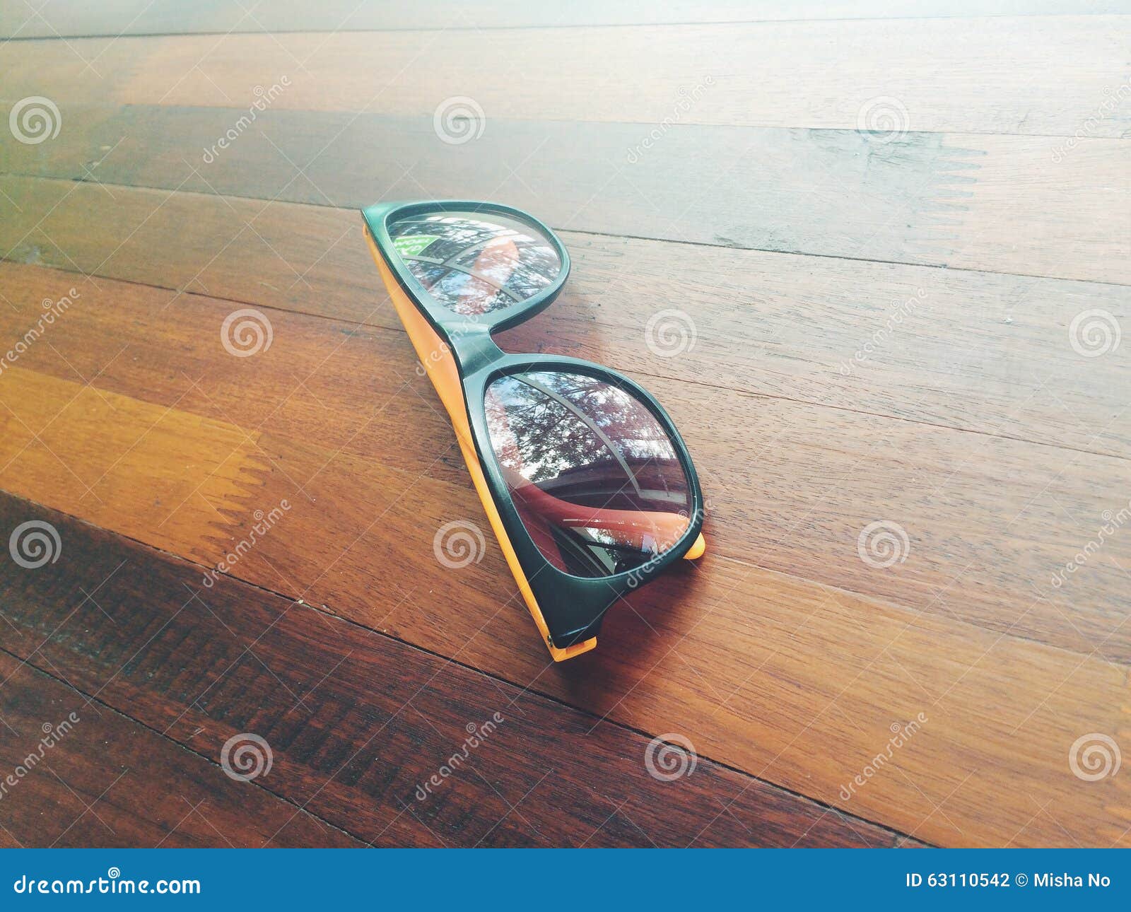 Sunglasses on the Wood Table Stock Photo - Image of minimal, wood: 63110542
