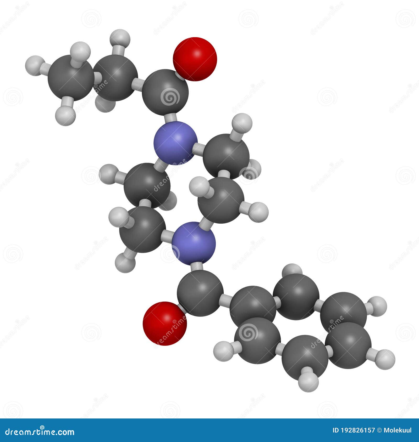 Sunifiram Molecule. Potential Nootropic. 3D Rendering Stock Image ...
