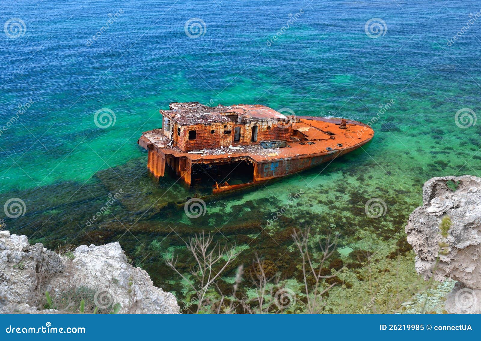 Sunk ship stock image. Image of crimea, sunk, sparse - 26219985