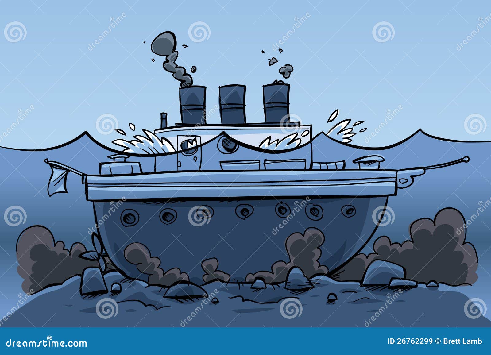 Sinking Navy Ship Cartoon