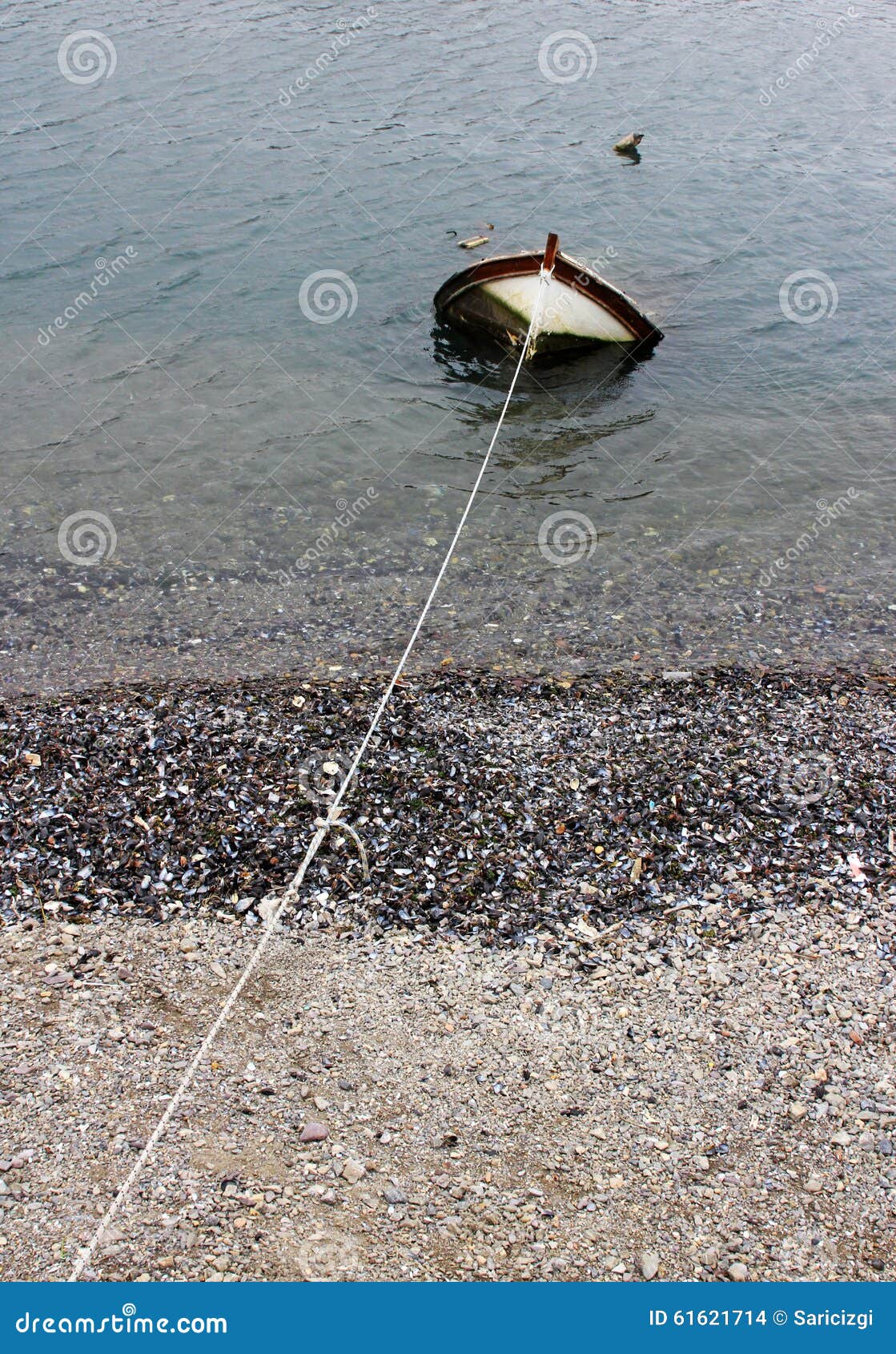Sunken boat stock photo. Image of wooden, crash, river - 61621714