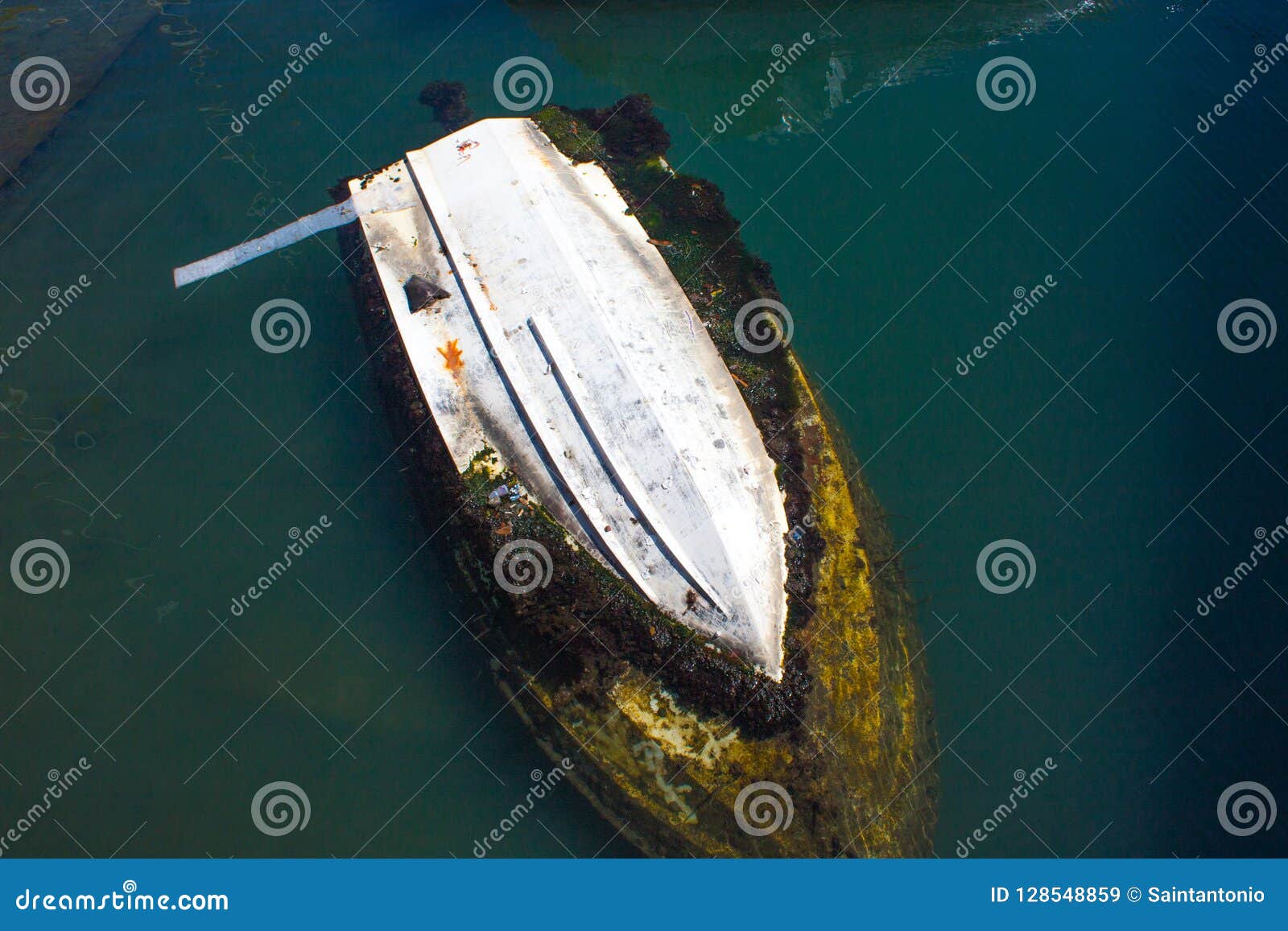 Sunken Boat in the Port on a Sea Stock Image - Image of regatta ...