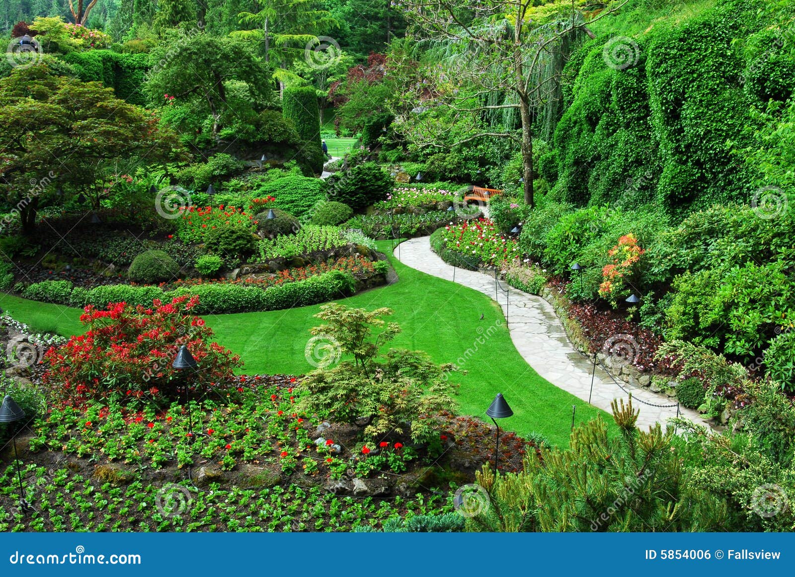 Sunken Garden in Butchart Gardens Stock Photo - Image of blooming ...