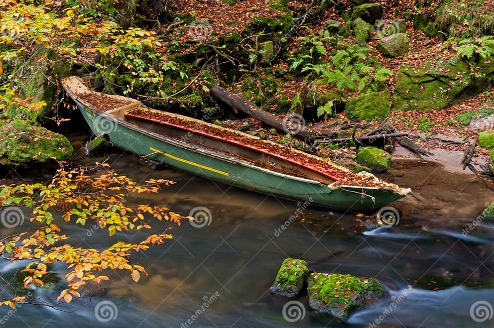 Sunken Rowboat stock image. Image of boat, fall, bluetone - 22447895