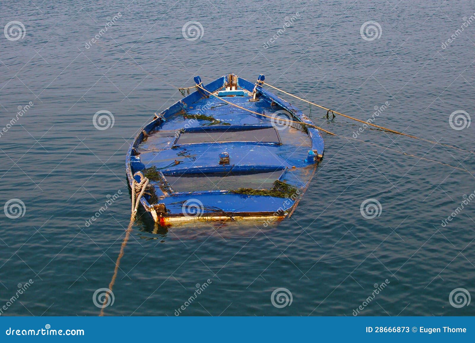 Sunken Rowboat stock image. Image of flooded, sinking - 28666873