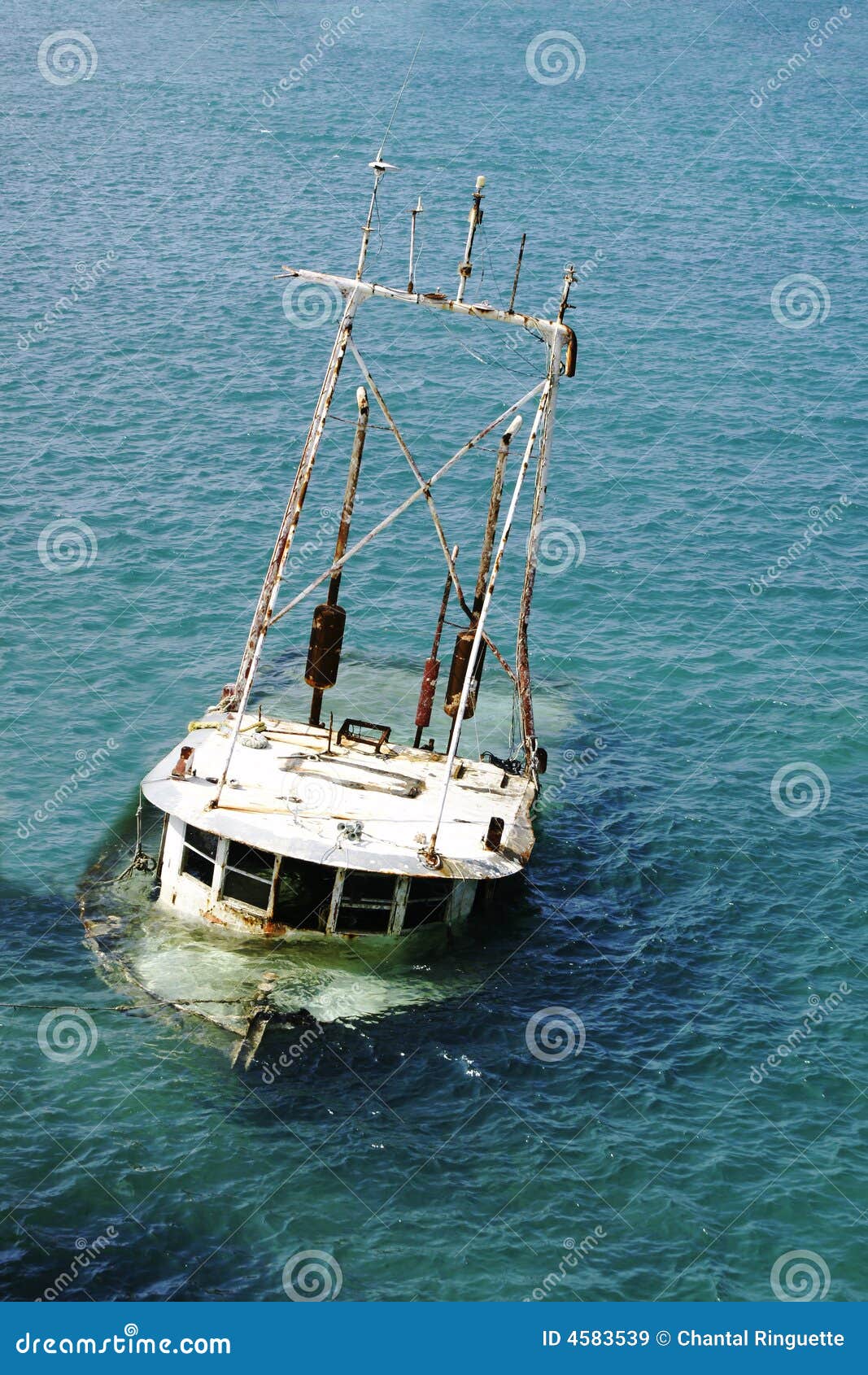Sunken ship stock image. Image of blue, submerged, rusted - 4583539