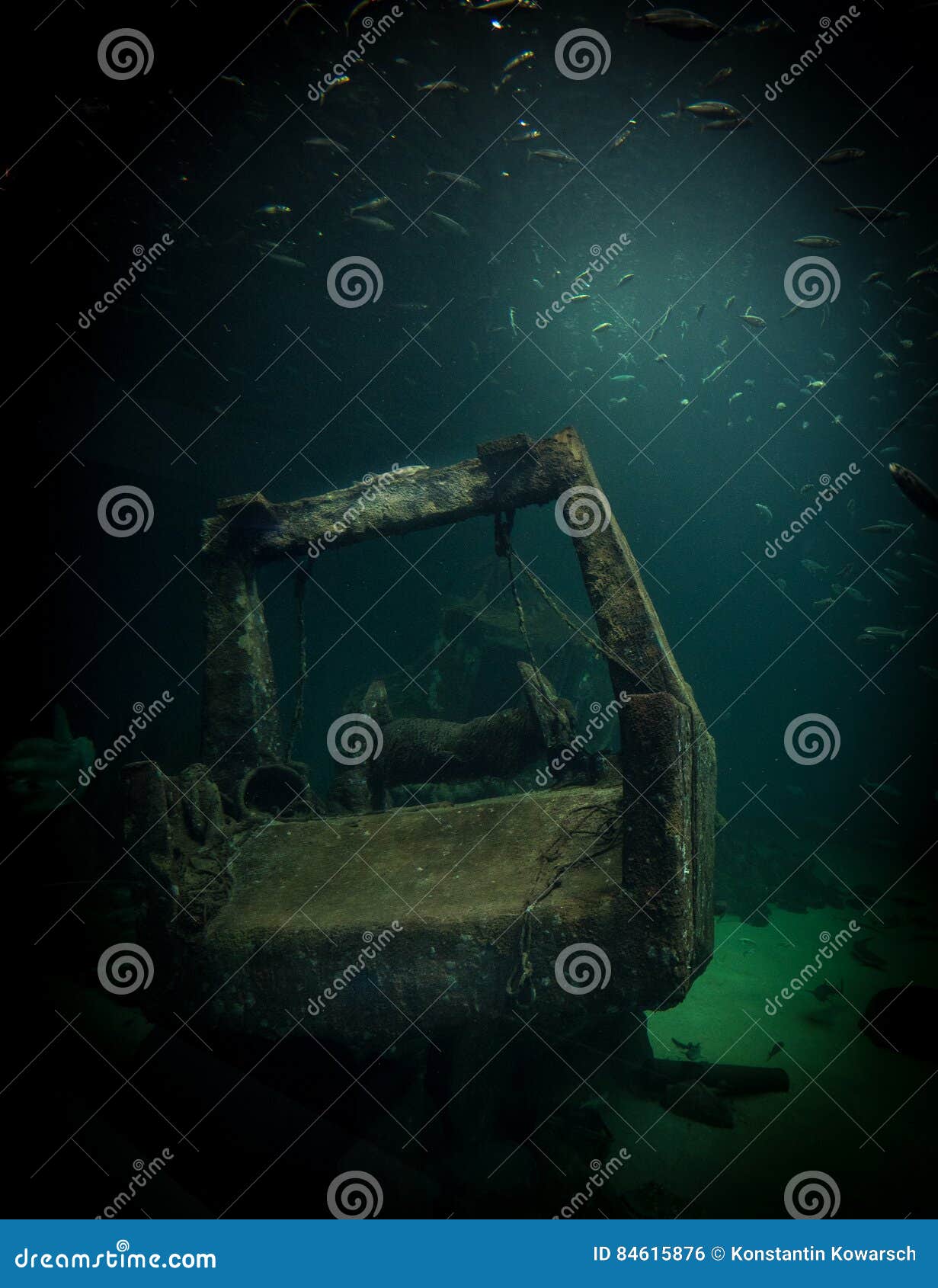 Sunken Ship with Fish stock photo. Image of diver, ocean - 84615876