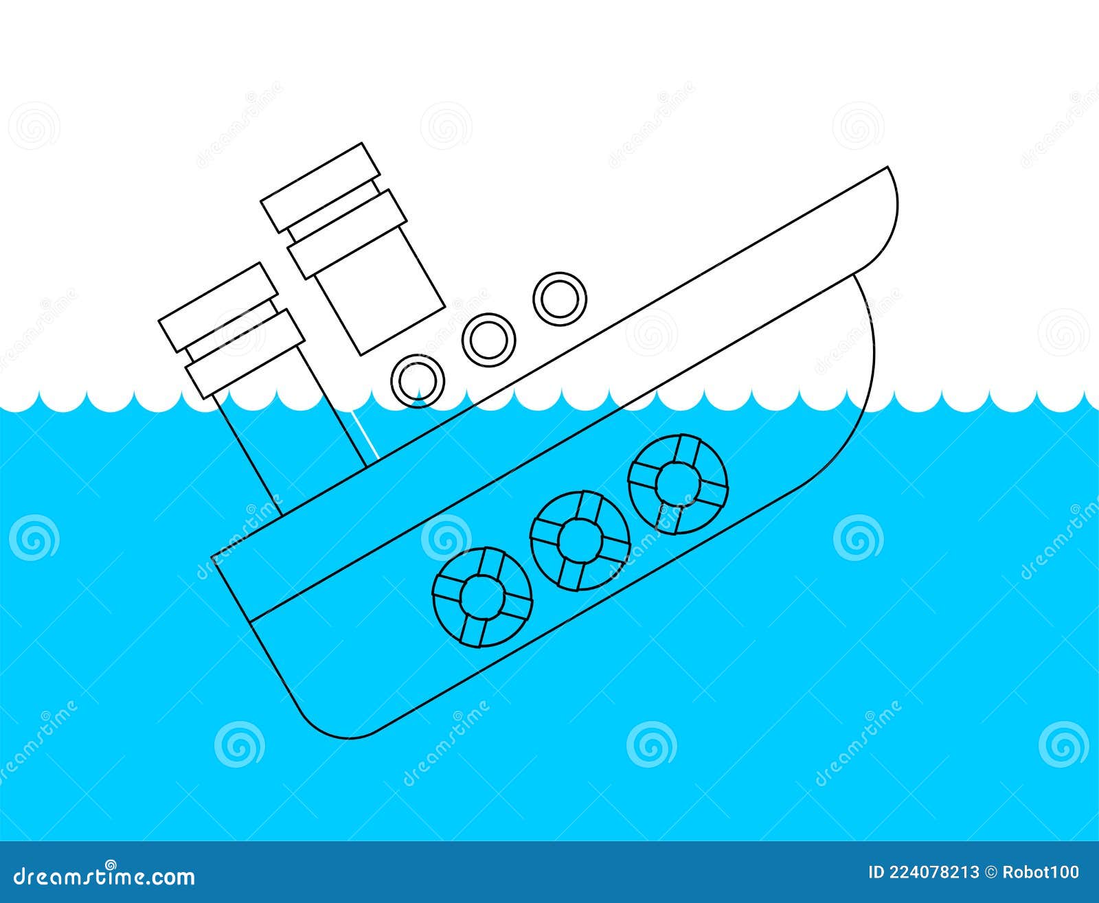 Sunken Ship Icon. Shipwreck Sign. Vector Illustration | CartoonDealer ...