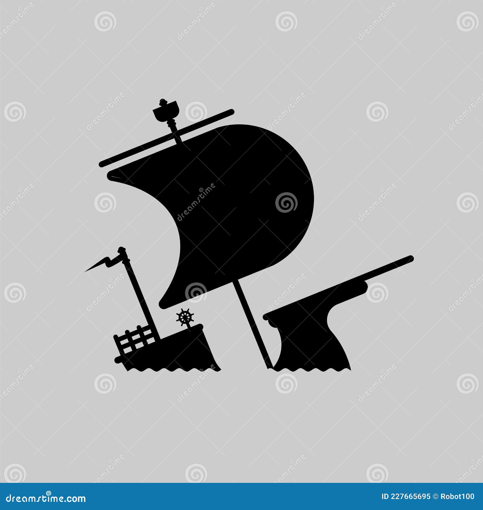 Sunken Ship Icon Sign. Symbol Vector Illustration Stock Vector ...