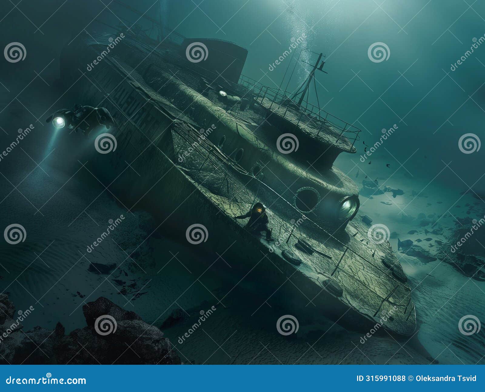 Sunken Ship, Underwater Mission To Sunken Ships Stock Photo - Image of ...