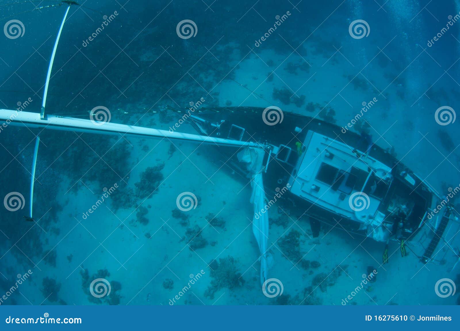 Sunken ship wreck stock photo. Image of ocean, mast, sink - 16275610