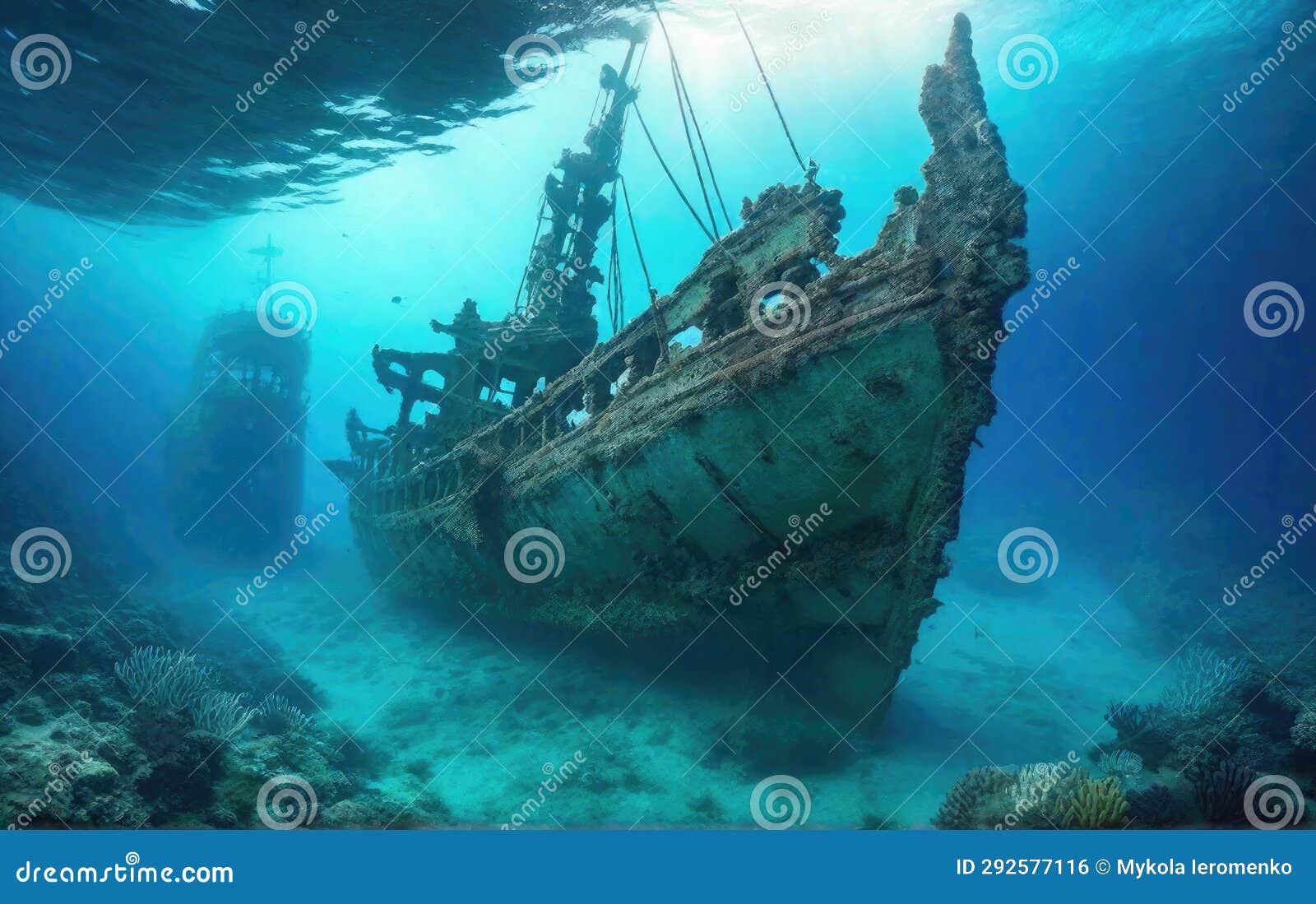 Sunken Ships Lying Under Water Royalty-Free Stock Image | CartoonDealer ...