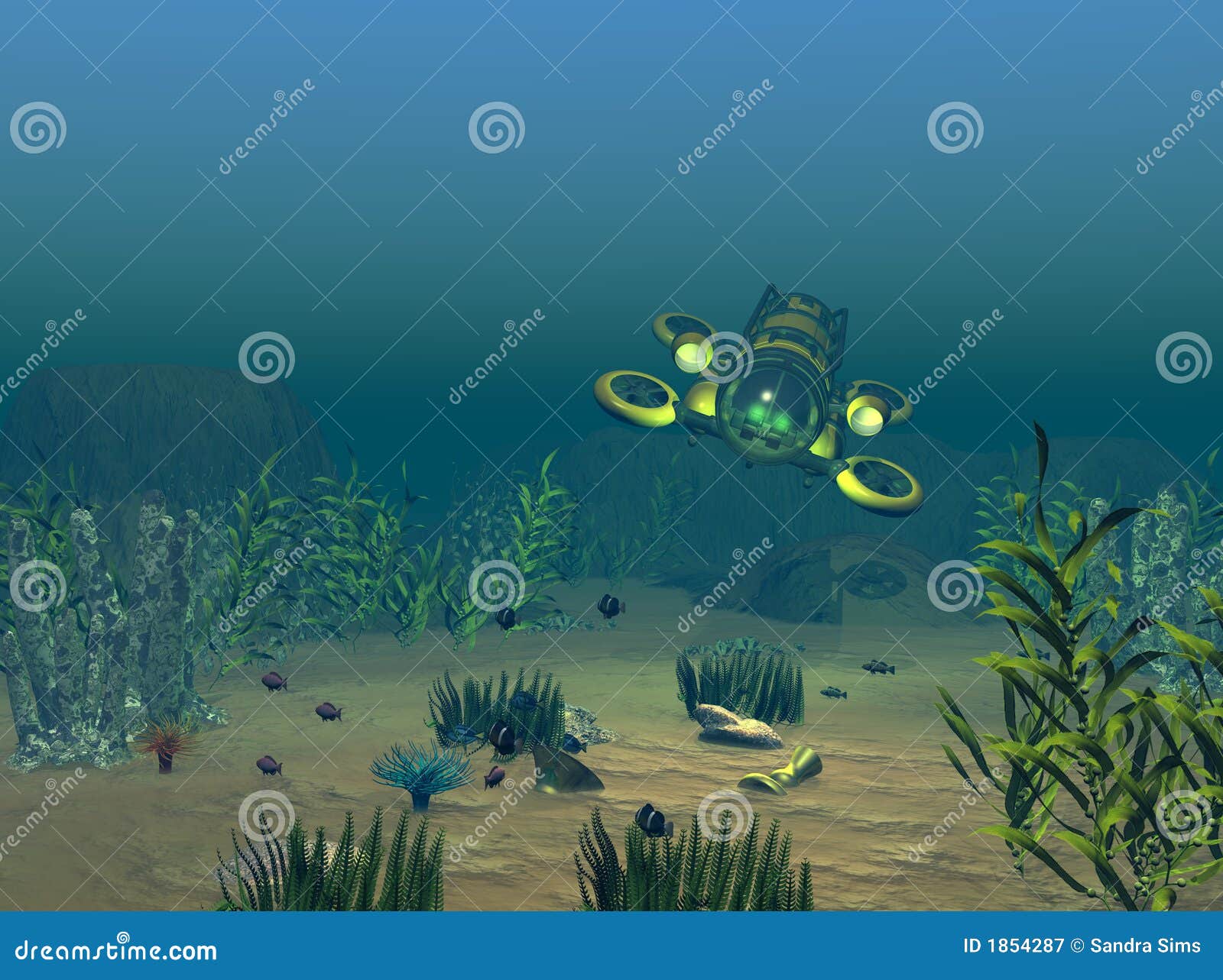 Sunken Treasure Seamless Background Design Royalty-Free Stock ...