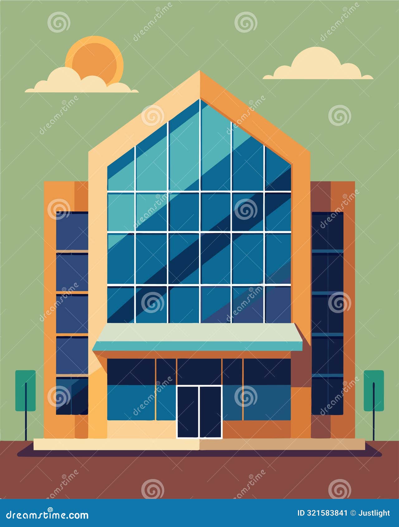 Commercial Structure Cartoon Vector | CartoonDealer.com #38985849