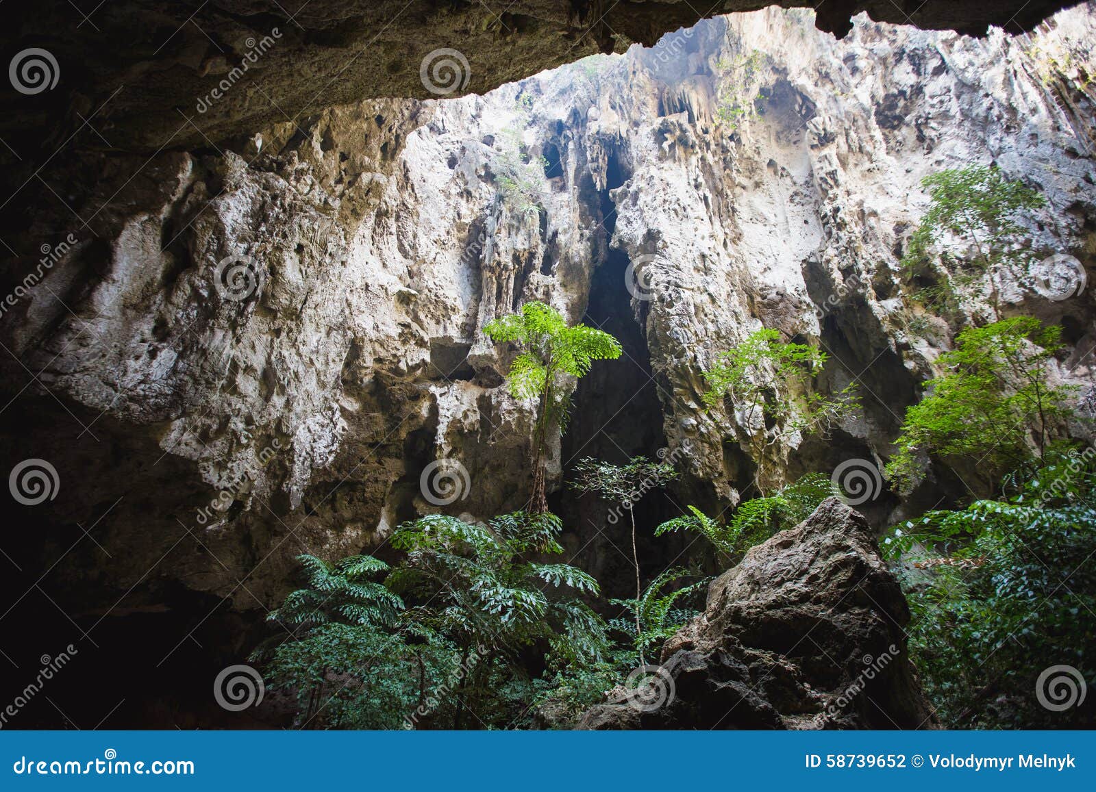 Sunl Light in the Cave at Thailand Stock Photo - Image of mysterious ...