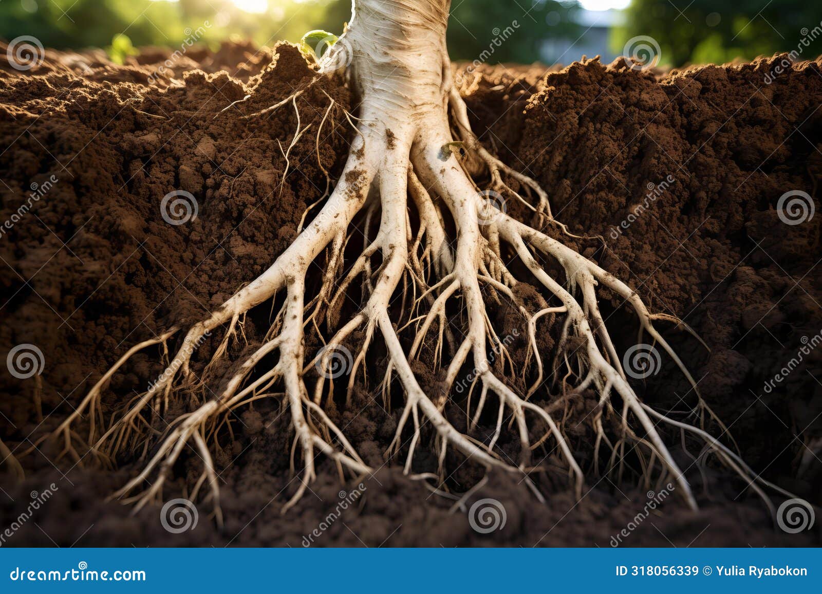 Sunlight Bathing Tree Roots in Soil Stock Image - Image of forest, dirt ...