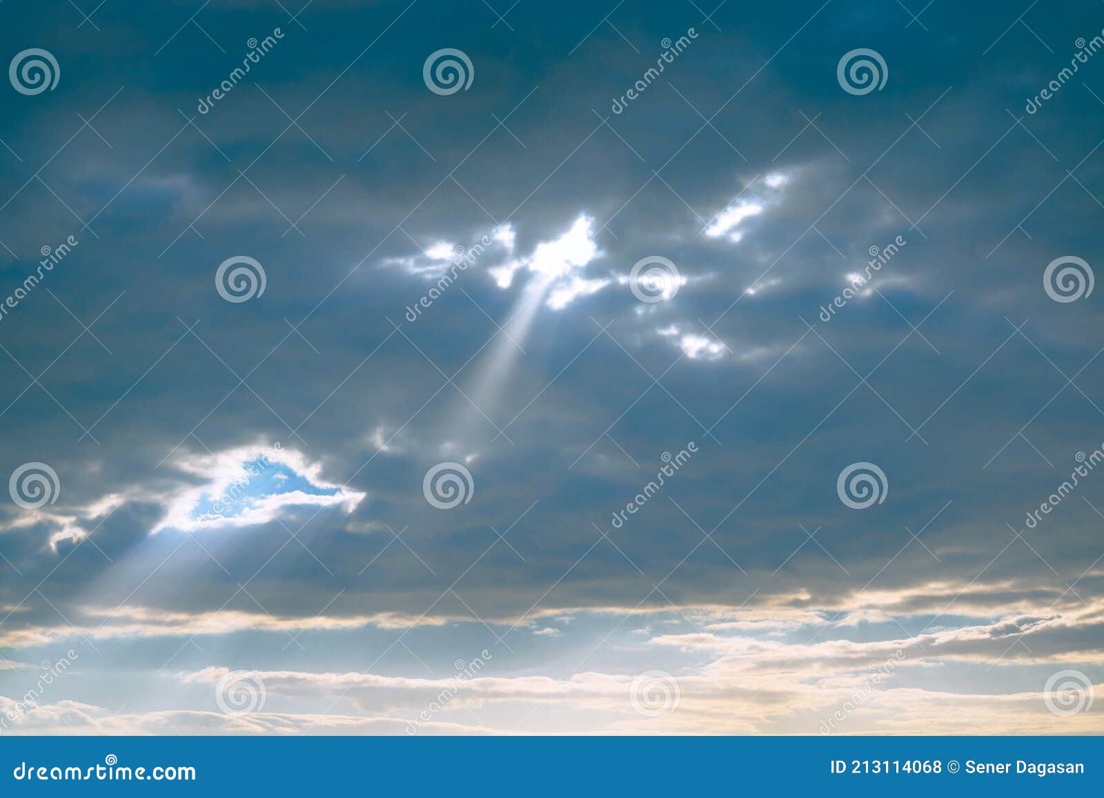 Sunlight Beam in the Dramatic Clouds Stock Photo - Image of shine ...