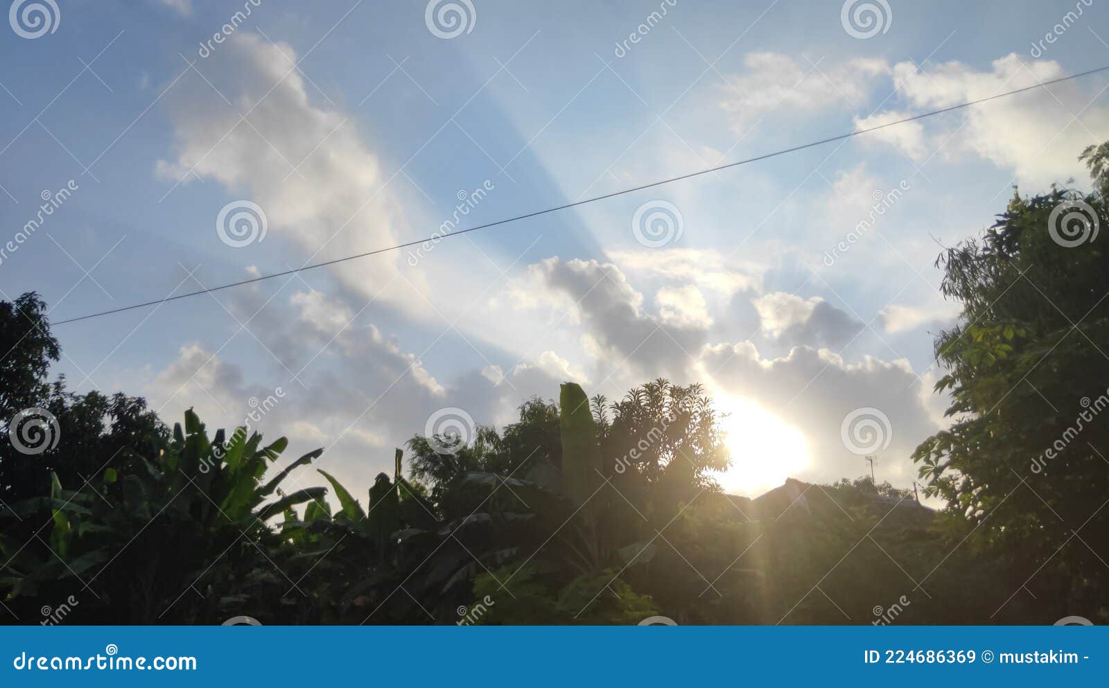 Sunlight Blocked by Clouds in the Morning Stock Image - Image of plant ...