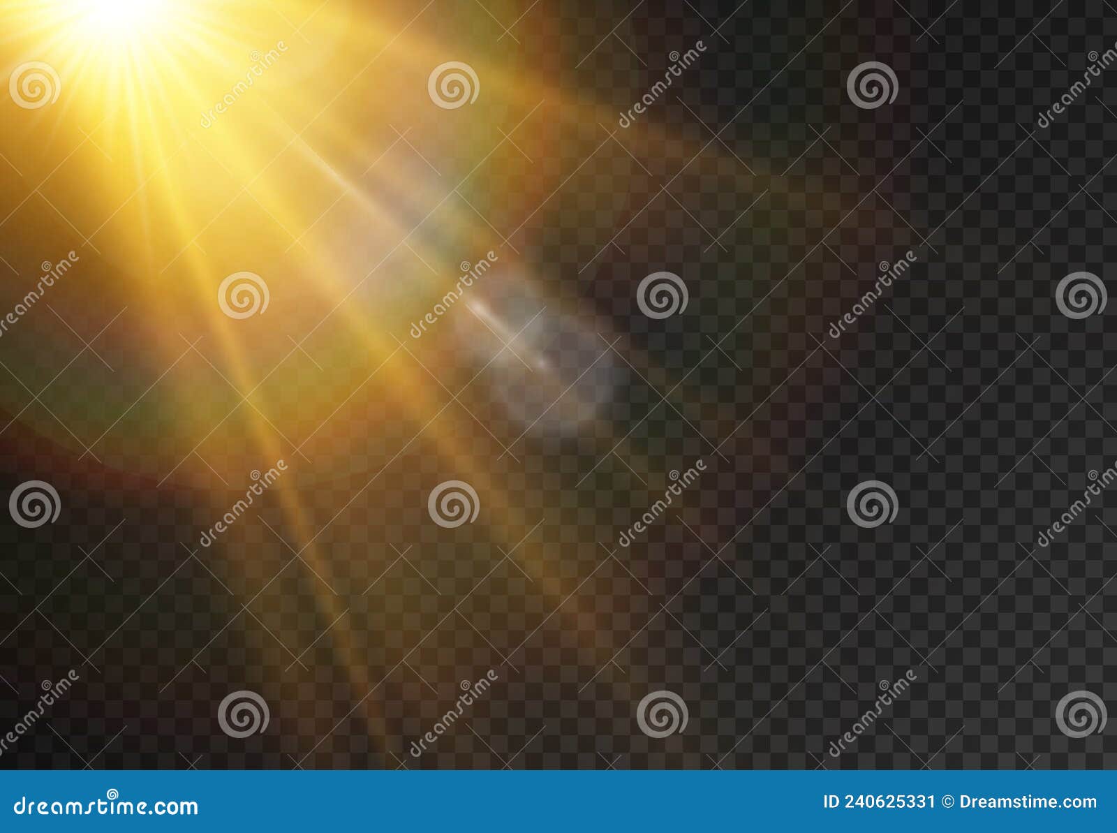 Sunlight with Bright Explosion, Sun Ray Light. Stock Illustration ...