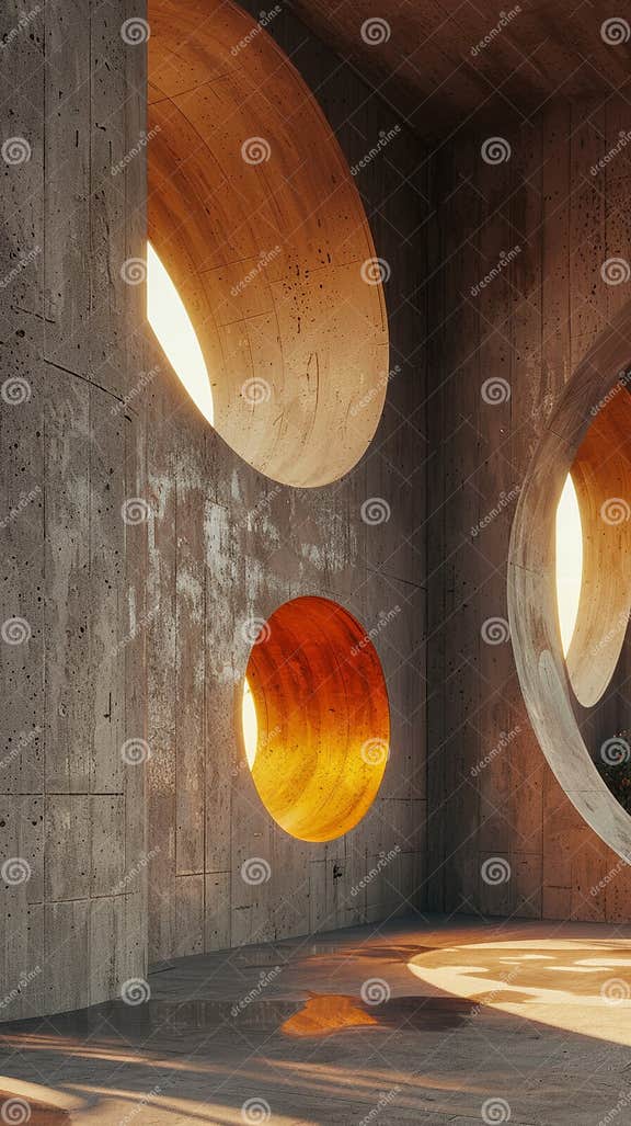 Sunlight Casting through Circular Openings in a Concrete Structure ...