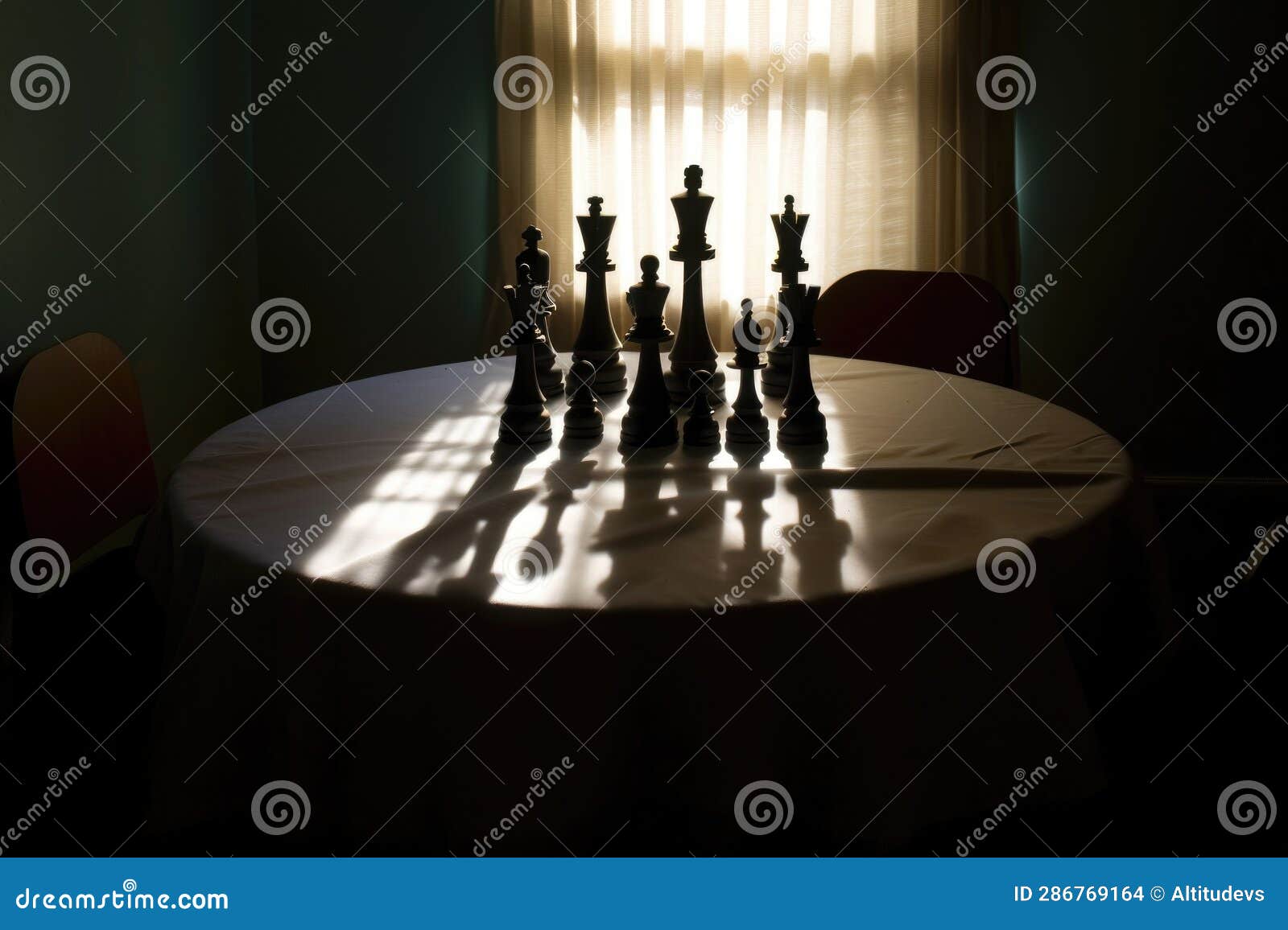 Sunlight Casting Dramatic Shadows on Chess Pieces Stock Photo - Image ...