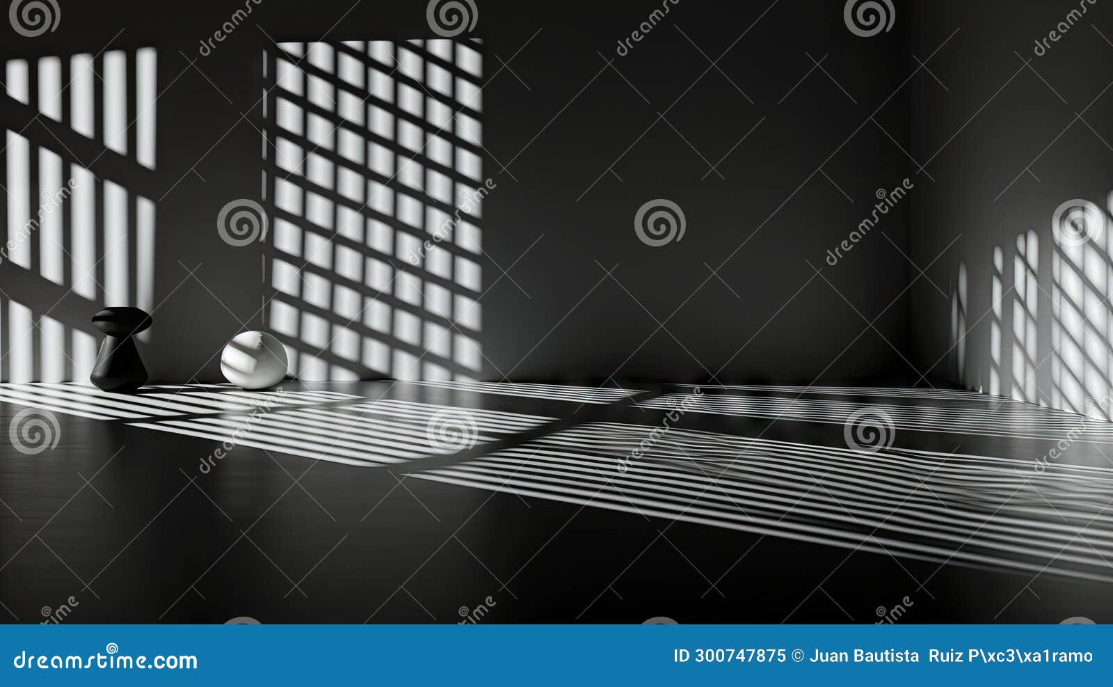 Sunlight Casting Elegant Shadows in a Modern Room. Stock Image - Image ...