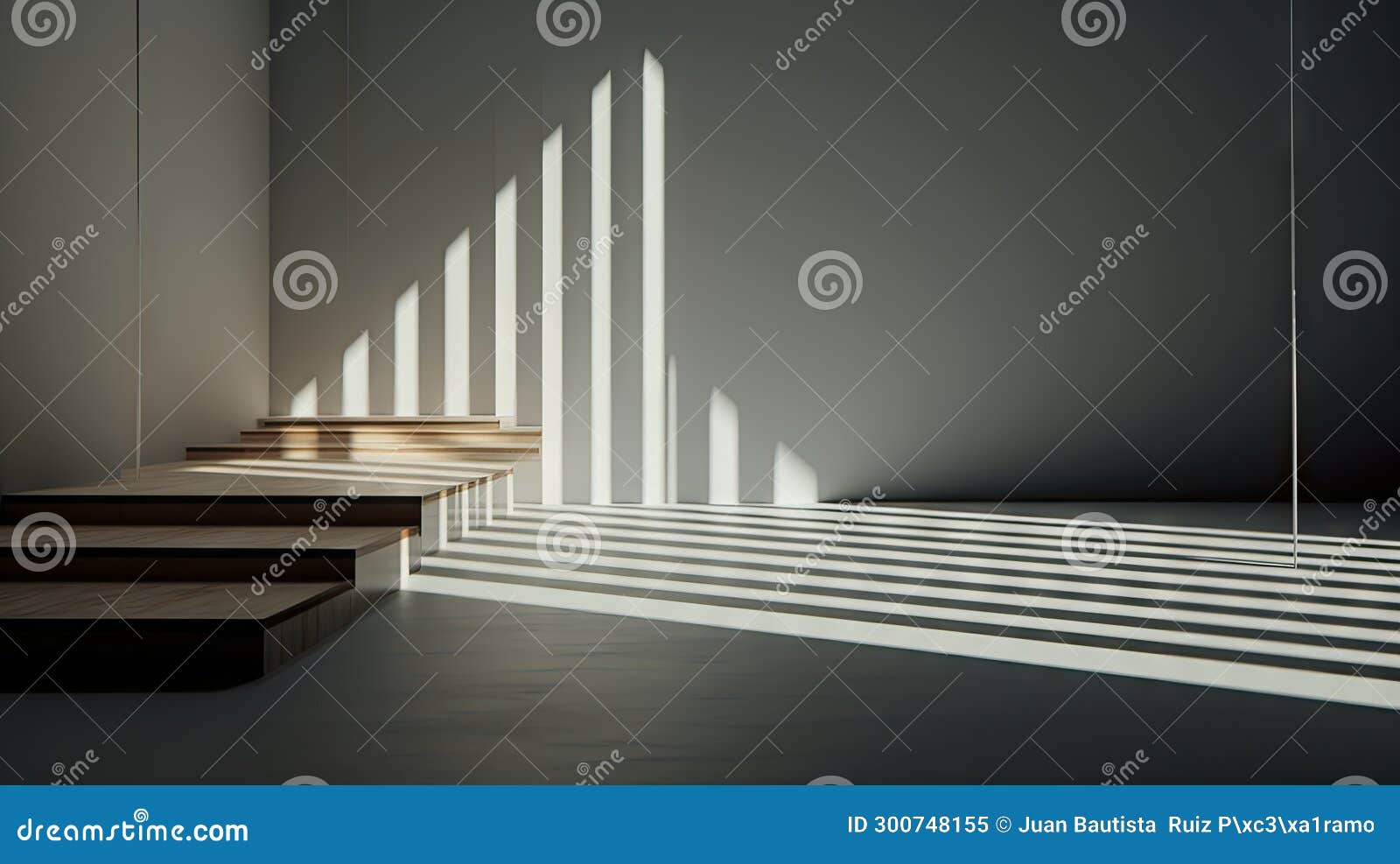 Sunlight Casting Elegant Shadows in a Modern Room. Stock Image - Image ...