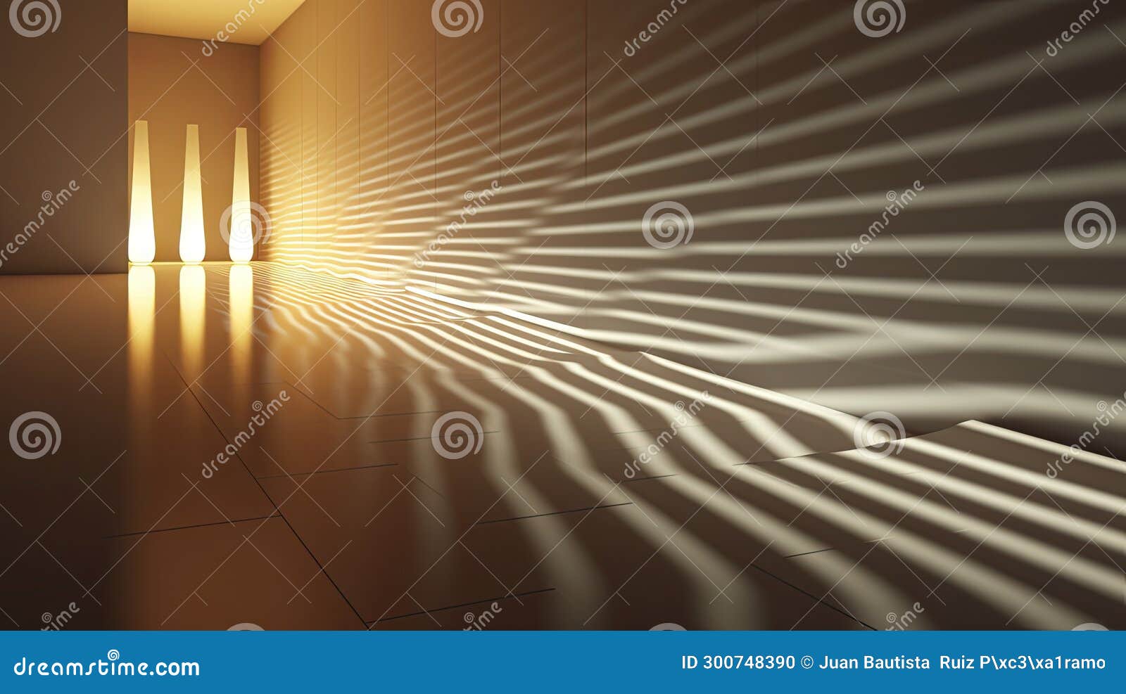Sunlight Casting Elegant Shadows in a Modern Room. Stock Photo - Image ...