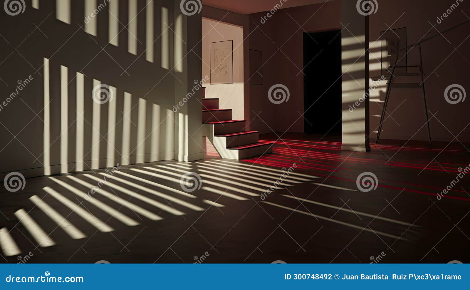 Sunlight Casting Elegant Shadows in a Modern Room. Stock Photo - Image ...