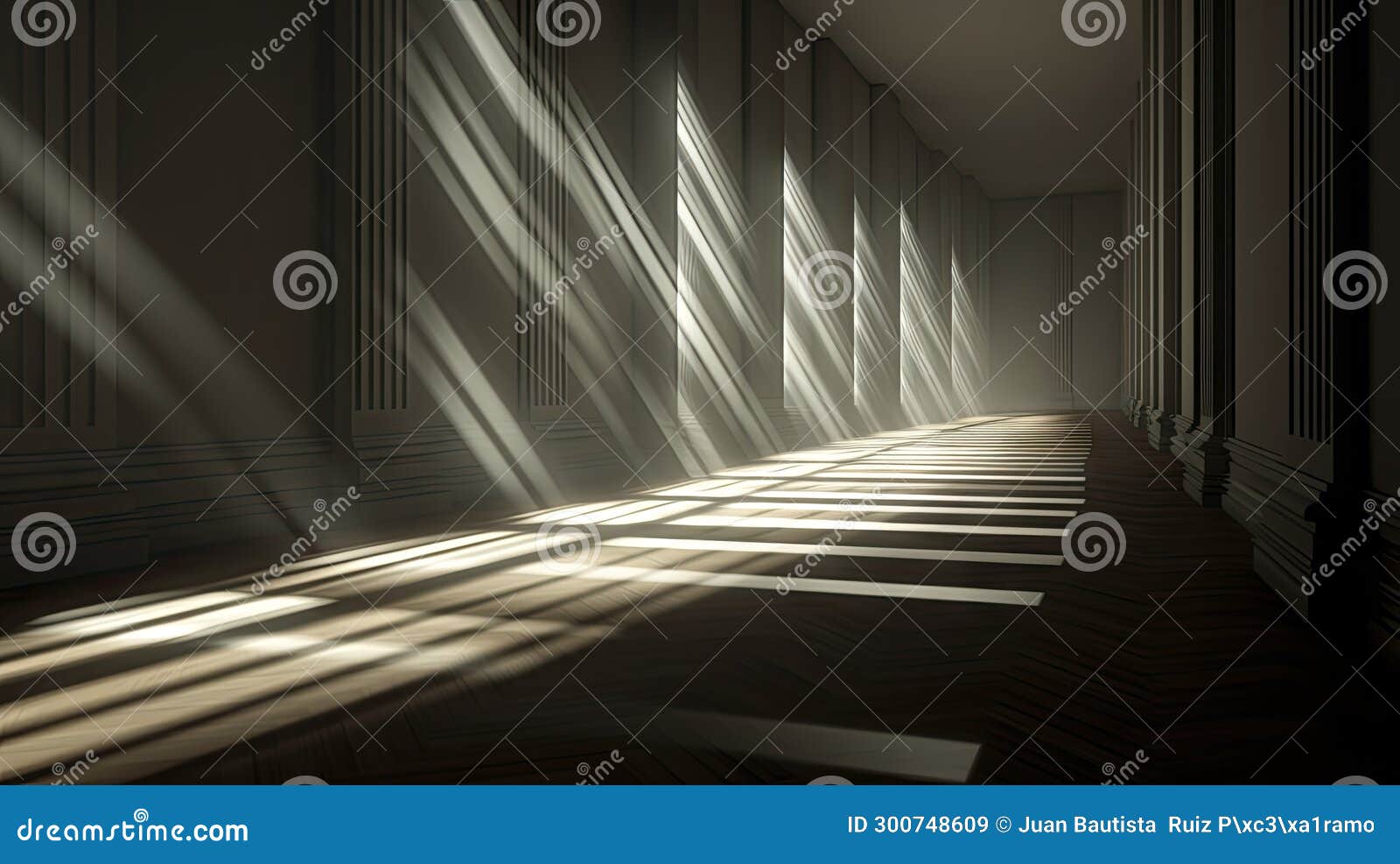 Sunlight Casting Elegant Shadows in a Modern Room. Stock Image - Image ...