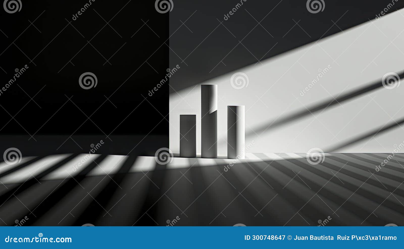 Sunlight Casting Elegant Shadows in a Modern Room. Stock Image - Image ...