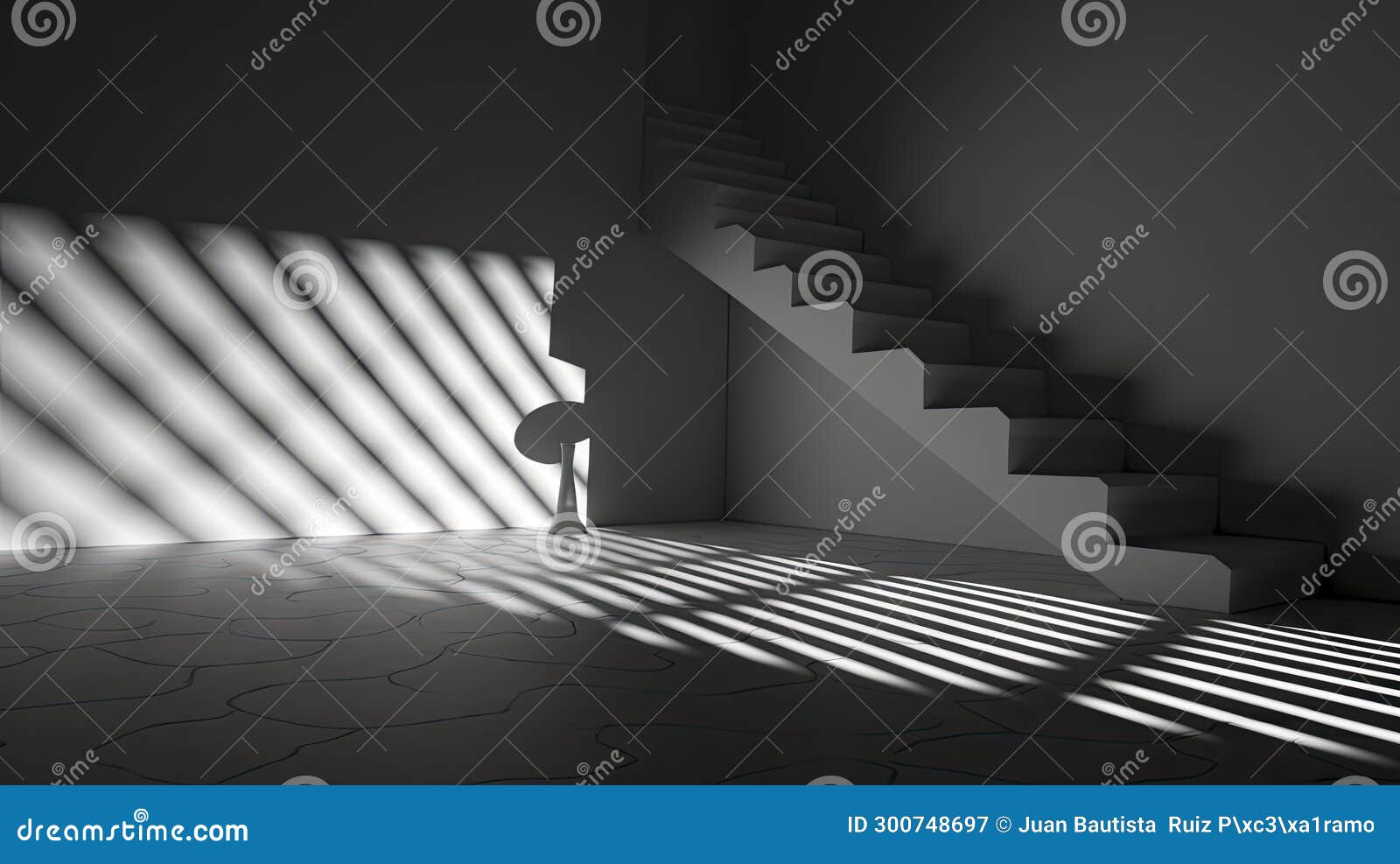 Sunlight Casting Elegant Shadows in a Modern Room. Stock Image - Image ...