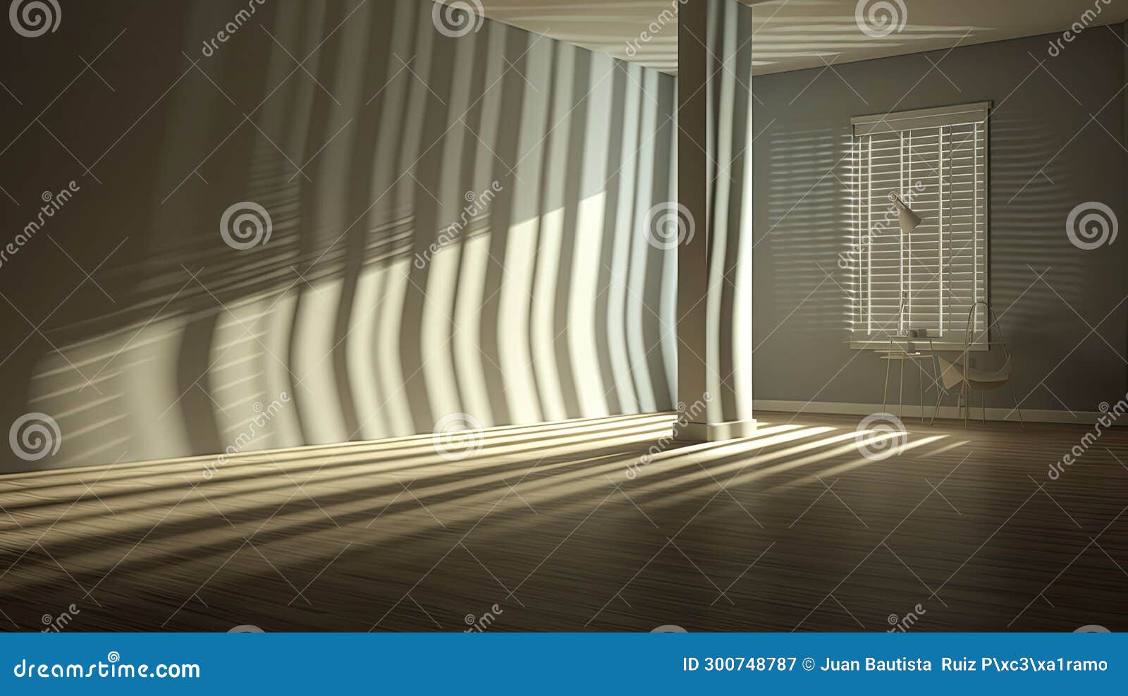 Sunlight Casting Elegant Shadows in a Modern Room. Stock Image - Image ...