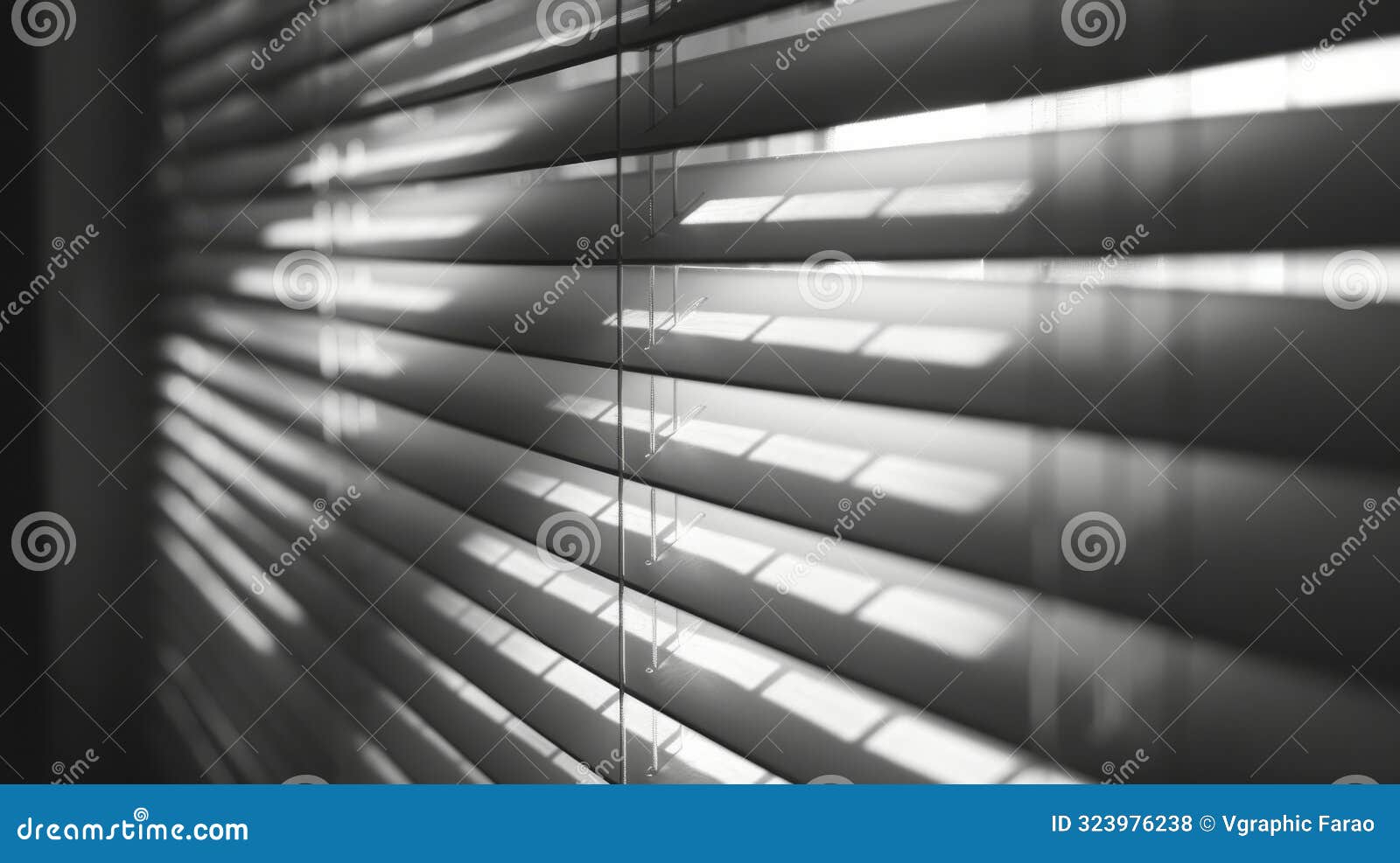 Sunlight Casting Shadows through Window Blinds, Black and White ...