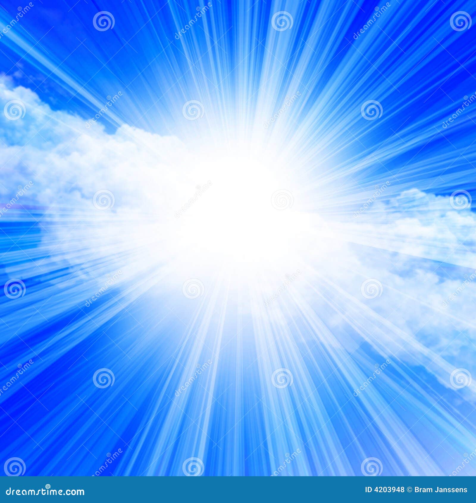 Sunlight in a Clear Blue Sky Stock Illustration - Illustration of ...