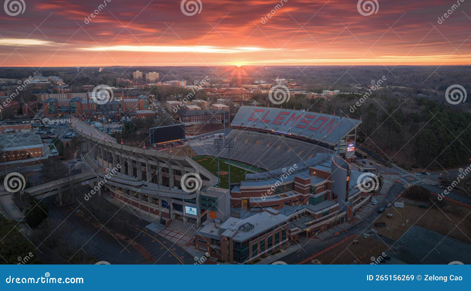 Sunlight on the Clemson Stadium Editorial Stock Image - Image of night ...